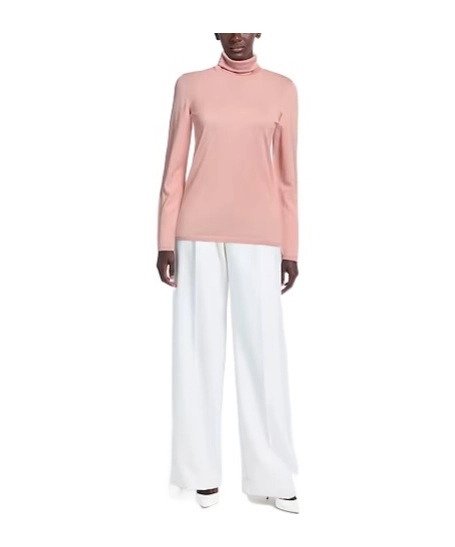 Max Mara Solid Wool Turtleneck Knit Top