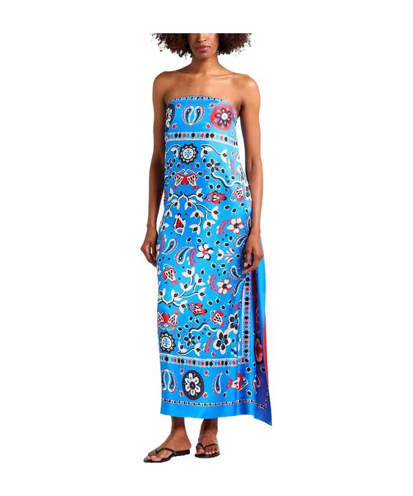 Tory Burch Strapless Floral-print Maxi Dress