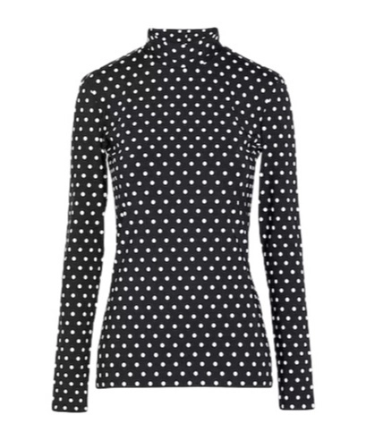 MAXCO. Polka Dot Turtleneck Top