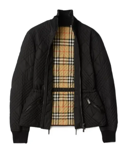 Burberry Quilted Jacket With Drawcord Waist And Equestrian Knight Design