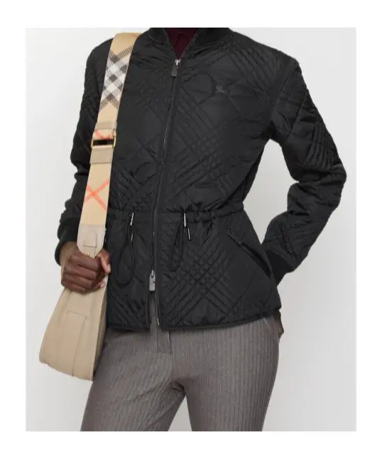 Burberry Quilted Jacket With Drawcord Waist And Equestrian Knight Design