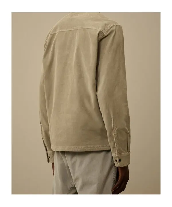 C.P. COMPANY Corduroy Lens Zipped Overshirt - Brown