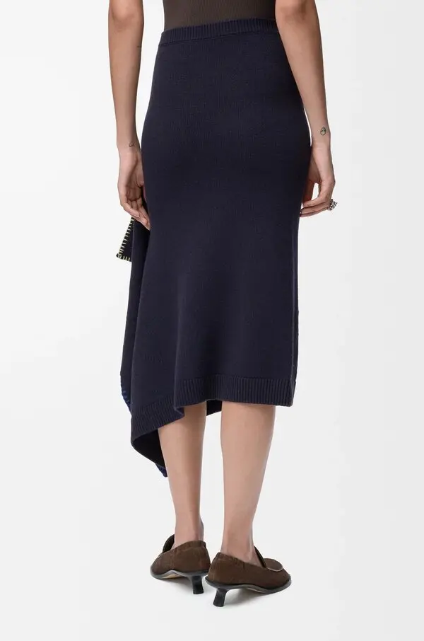 Loewe Mid-waisted Asymmetrical Skirt With Embroidered Detail