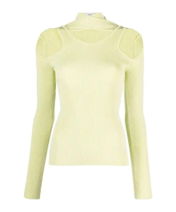 Coperni Cut-out Ribbed-knit Jumper