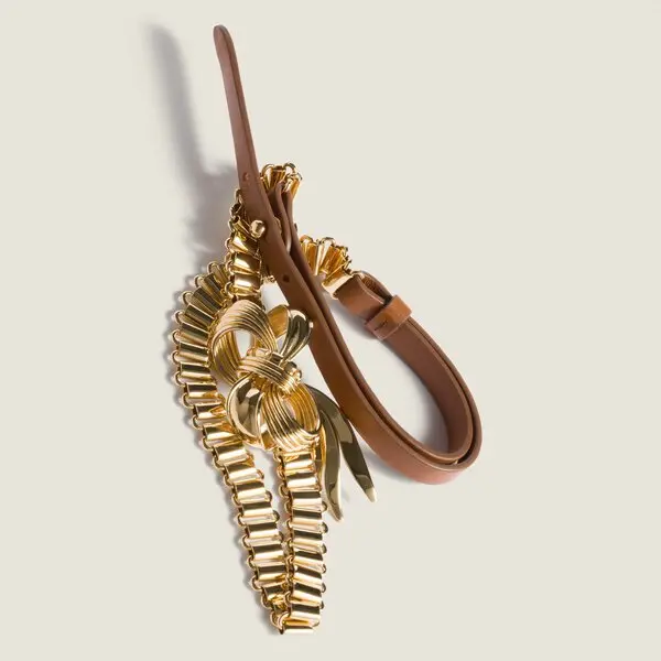 Miu Miu Metal And Leather Necklace