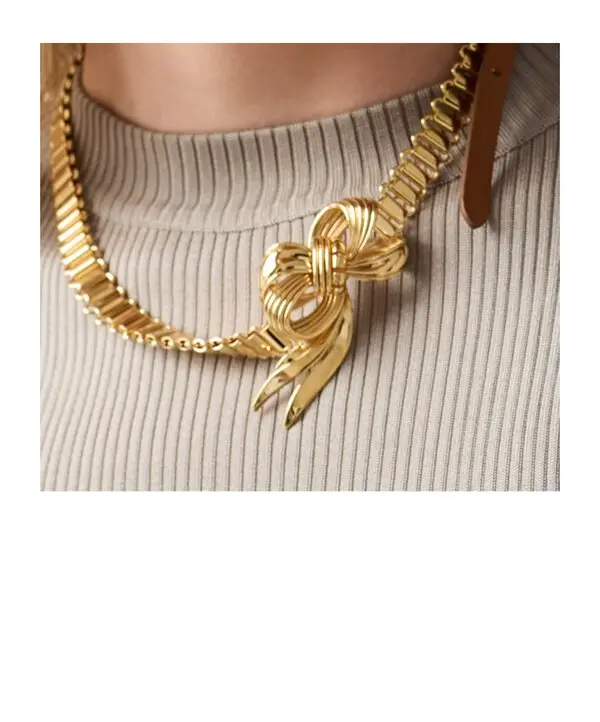 Miu Miu Metal And Leather Necklace