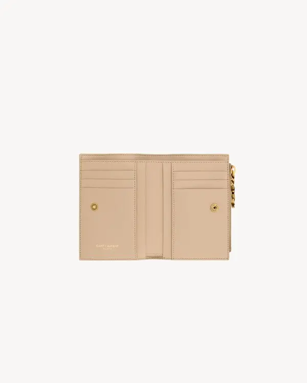 Saint Laurent Cassandre Bijou Bi-fold Wallet In Lambskin