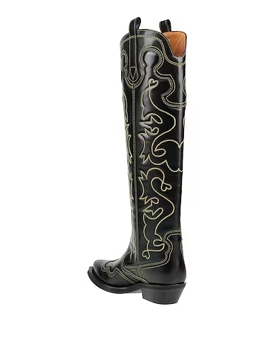 GANNI Classic Solid Color Denim Boots