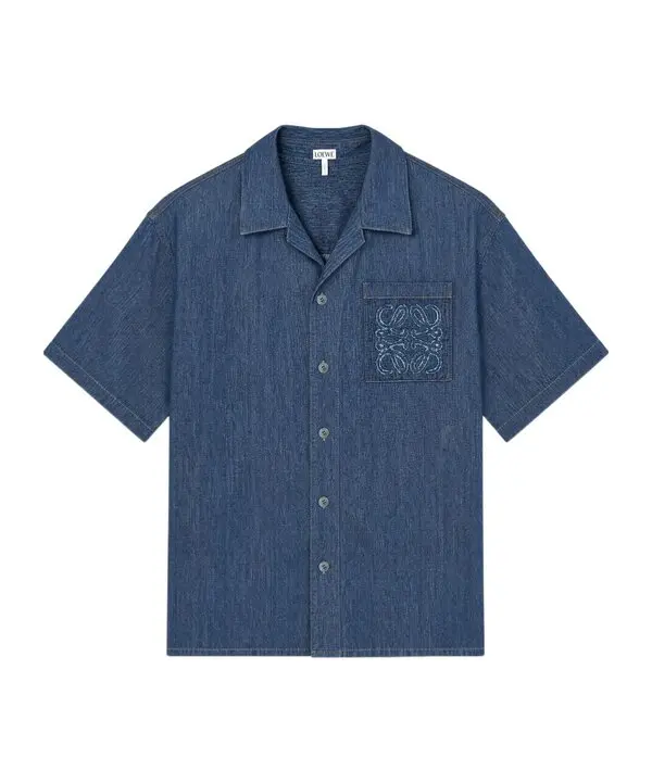Loewe Embroidered Chambray Shirt - Blue