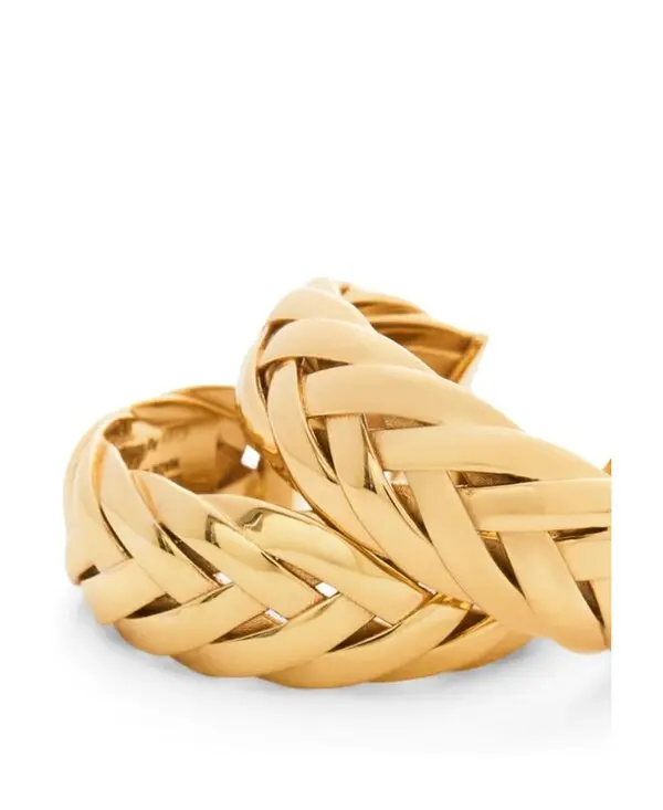 Loewe Braided Hoop Earrings In Sterling Silver