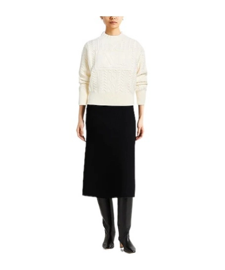 Max Mara Minimalist Solid Cable Knit Top