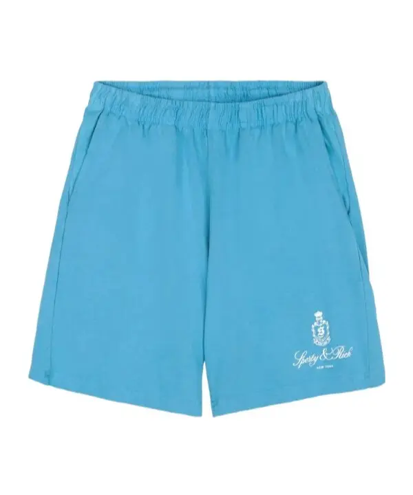 SPORTY  RICH Sporty & Rich Logo-print Cotton Shorts