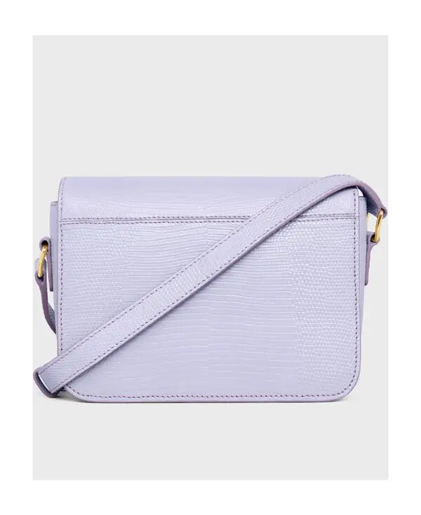 Celine Teen Triomphe Bag In Lizard - Purple