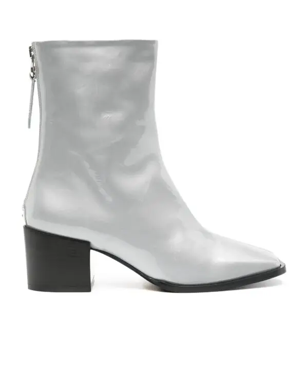 AeydĒ Amina Patent Leather Ankle Boots - Gray