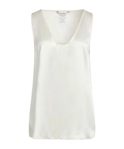 Max Mara Solid Satin Sleeveless Top