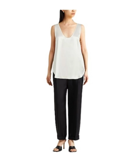 Max Mara Solid Satin Sleeveless Top