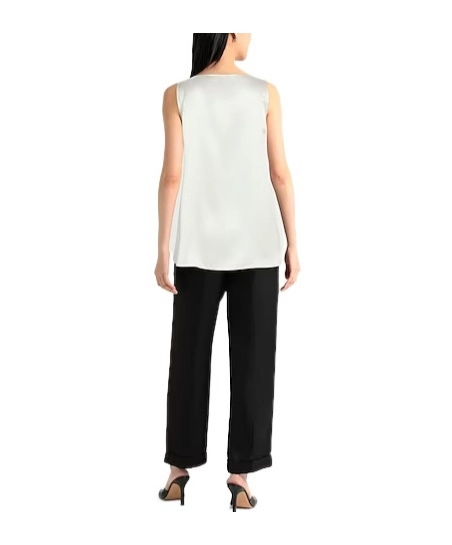 Max Mara Solid Satin Sleeveless Top