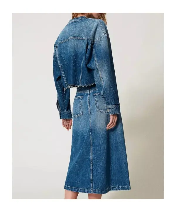 TWINSET Denim Midi Skirt