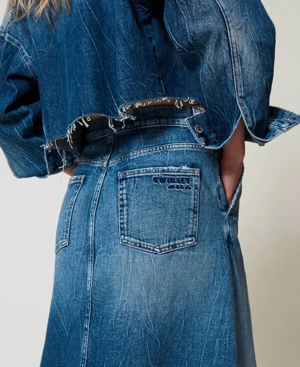 TWINSET Denim Midi Skirt