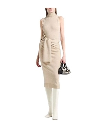 MAISON MARGIELA Sleeveless Turtleneck Midi Dress With Tie Detail