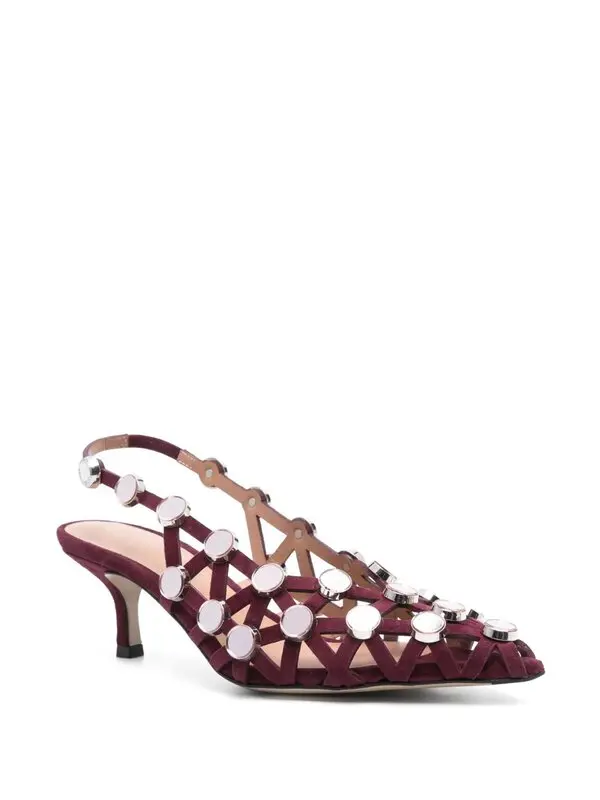 Attico 50mm Grid Slingback Pumps