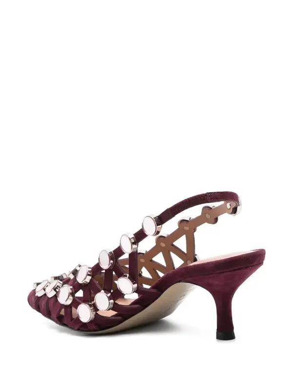 Attico 50mm Grid Slingback Pumps