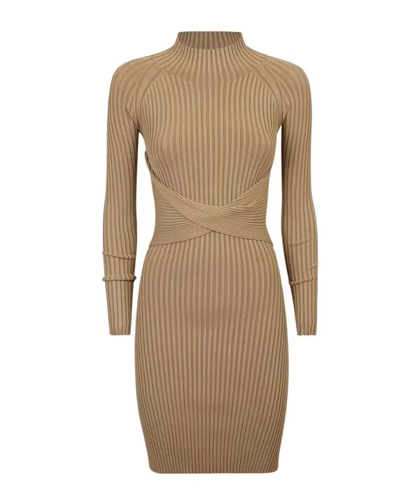 DION LEE Twist Cut-out Ribbed Dress
