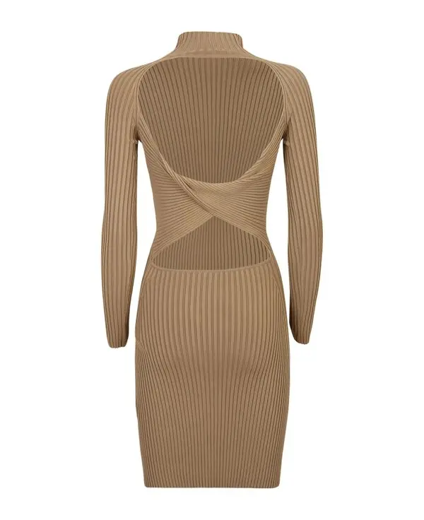 DION LEE Twist Cut-out Ribbed Dress