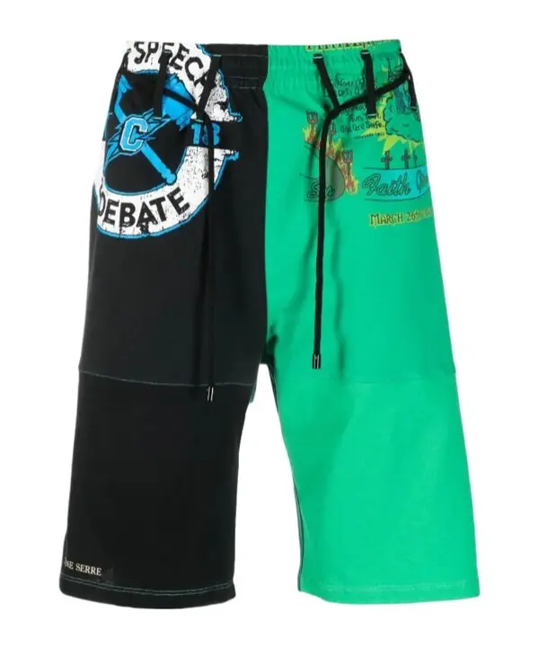 MARINE SERRE Graphic-print Track Shorts