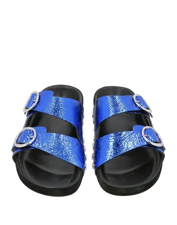 Isabel Marant Étoile Metallic Snakeskin-print Slides