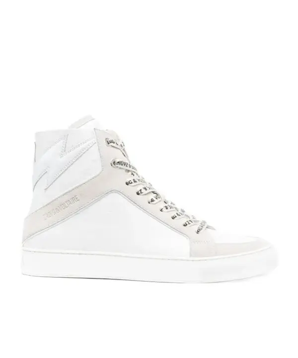 Zadig&Voltaire High Flash Panelled Leather Sneakers
