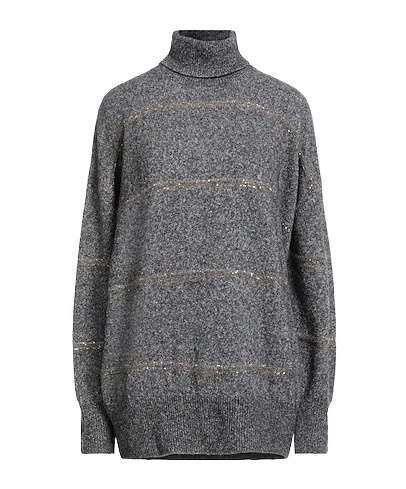 Brunello Cucinelli Long Sleeve Sequined Turtleneck Sweater
