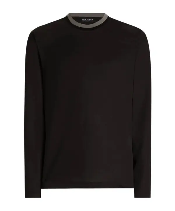 Dolce & Gabbana Contrast-trim Long-sleeve T-shirt