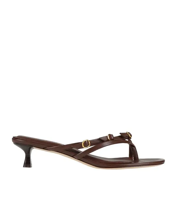 Rag & Bone Leather Thong Sandals With Kitten Heel