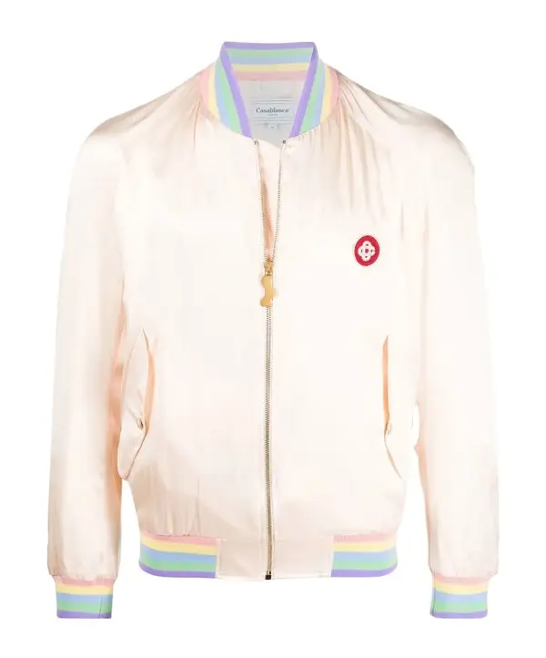 Casablanca Silk Logo Embroidered Bomber Jacket