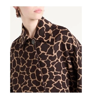 Max Mara Stylish Leopard Print Minimalist Coat