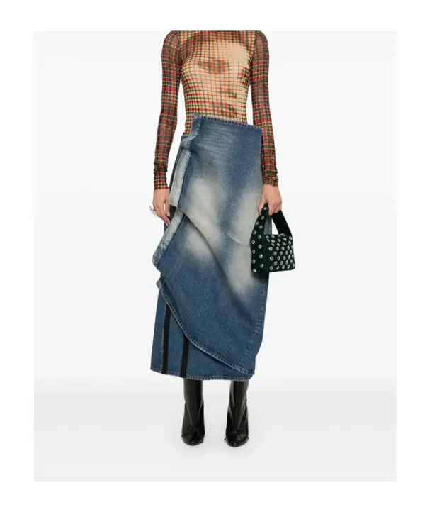 Y/project Denim Midi Skirt