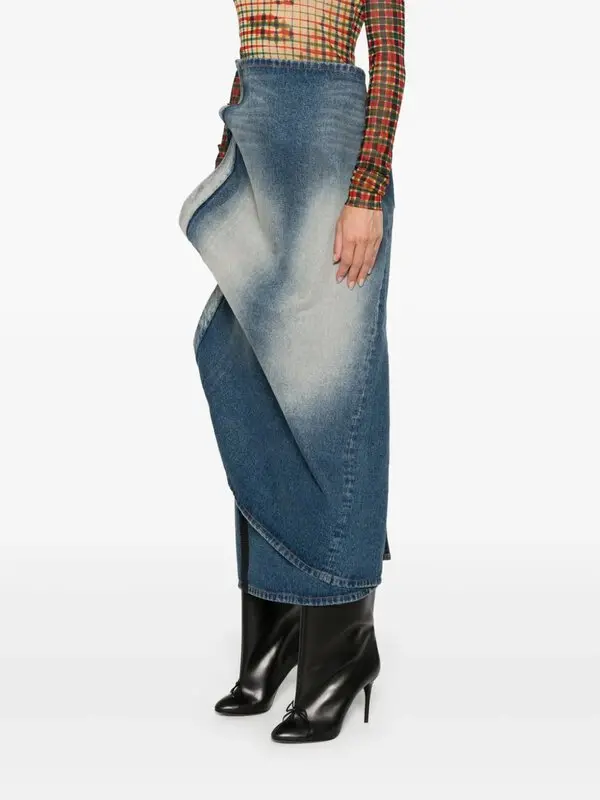 Y/project Denim Midi Skirt