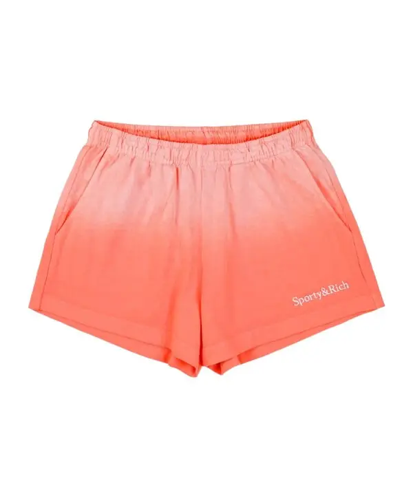 SPORTY  RICH Sporty & Rich Serif Logo Tie & Dye Shorts