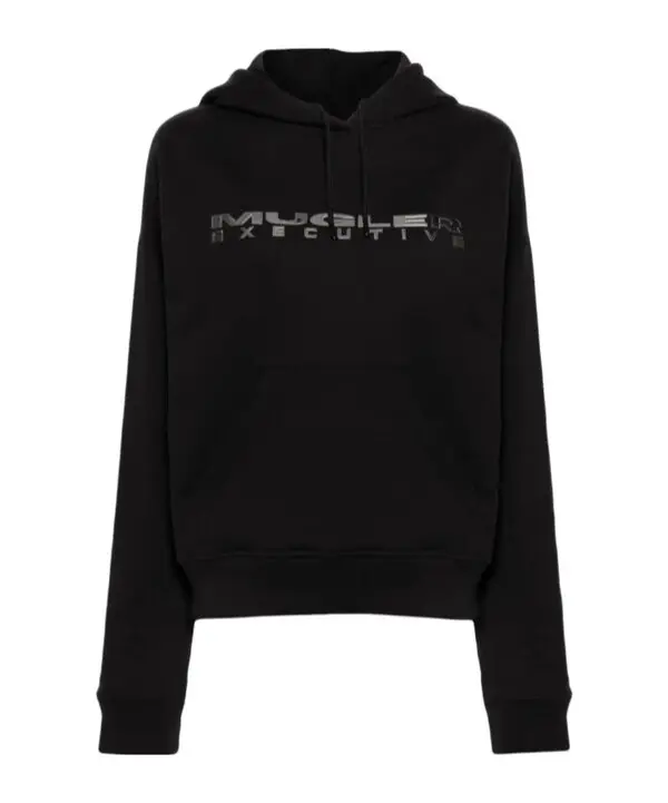 MUGLER Logo Detailed Drawstring Hoodie