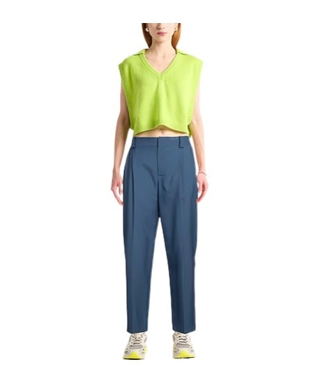 Marni High Waist Plaid Flare Pants