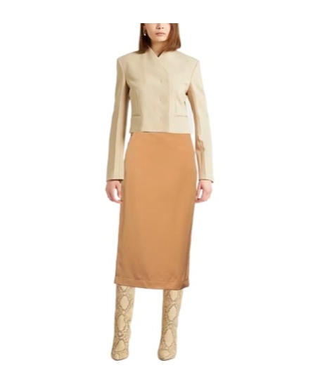 Max Mara Solid Twill Flare Skirt - Nude