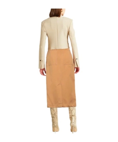 Max Mara Solid Twill Flare Skirt - Nude