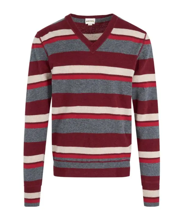 DIESEL® Striped V-neck Jumper