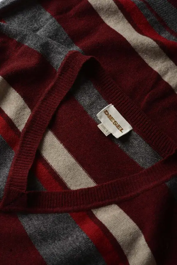 DIESEL® Striped V-neck Jumper