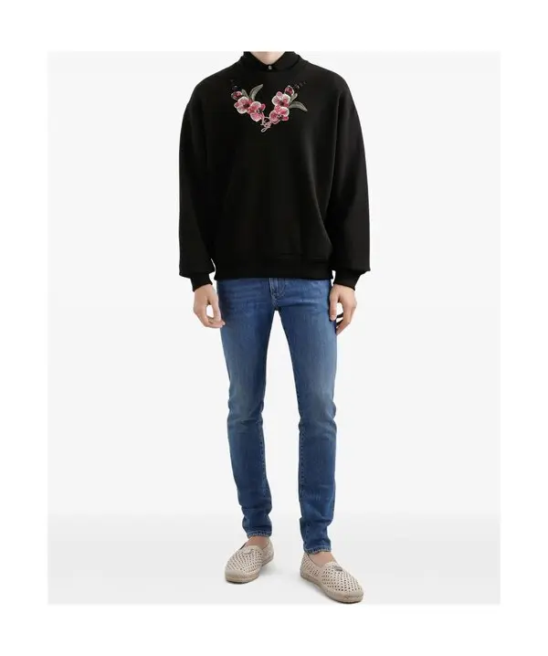 Dolce & Gabbana Orchid Embroidered Sweatshirt
