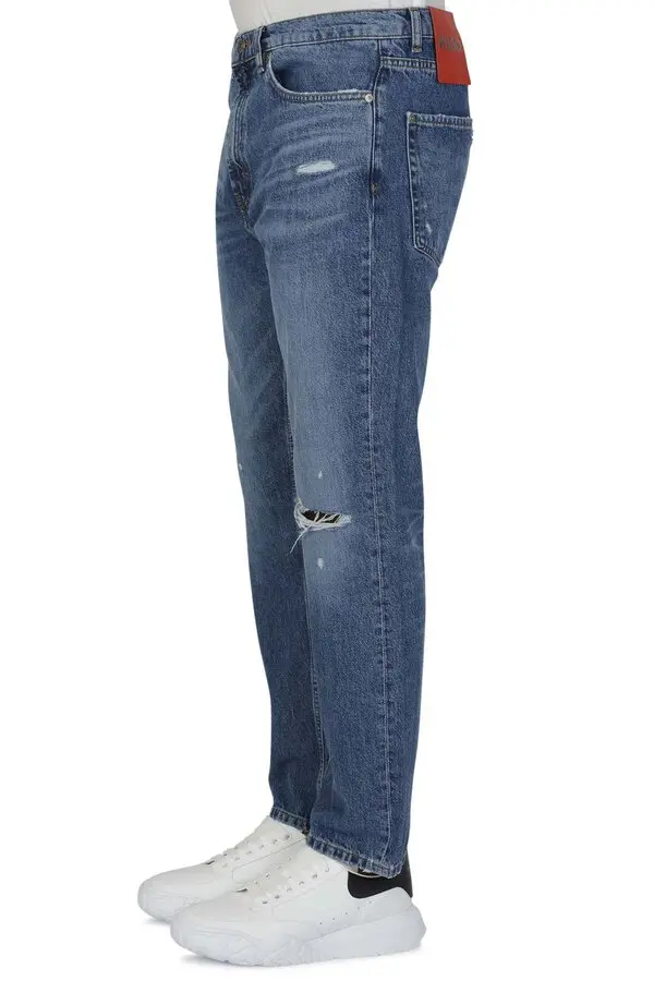 Hugo Boss Straight Leg Distressed Jeans