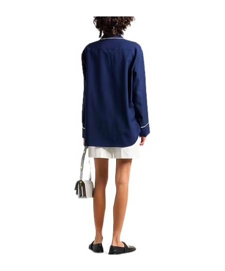 Marni Two-tone Cool Wool Long-sleeve Shirt