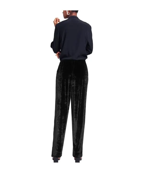 Balenciaga High-waisted Elastic Velvet Trousers