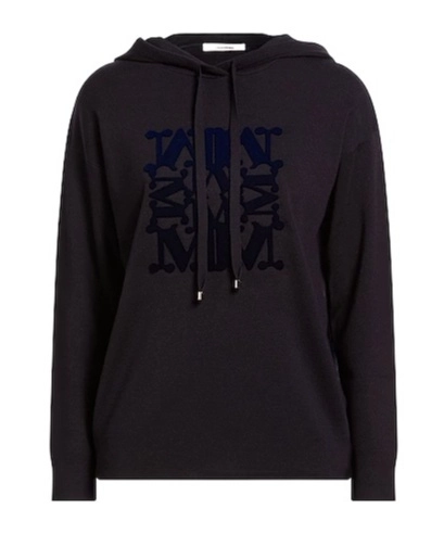 Max Mara Wool Hoodie With Flocked Logo
